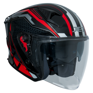 Jet LEAD NOVA bukósisak Fekete/Piros/Szürke